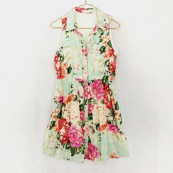 Tulle | Dresses | Tulle Vintage Floral Print Sleeveless Summer Midi ...